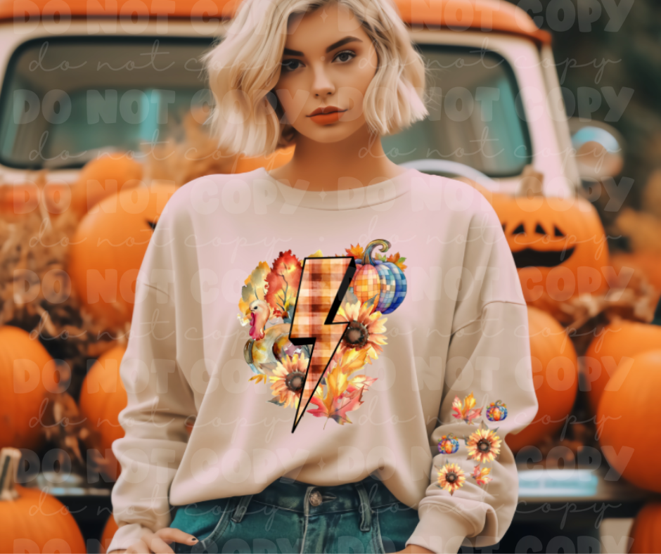 2747 Fall Lightening Bolt with sleeve *DREAM TRANSFER* DTF – It's ...