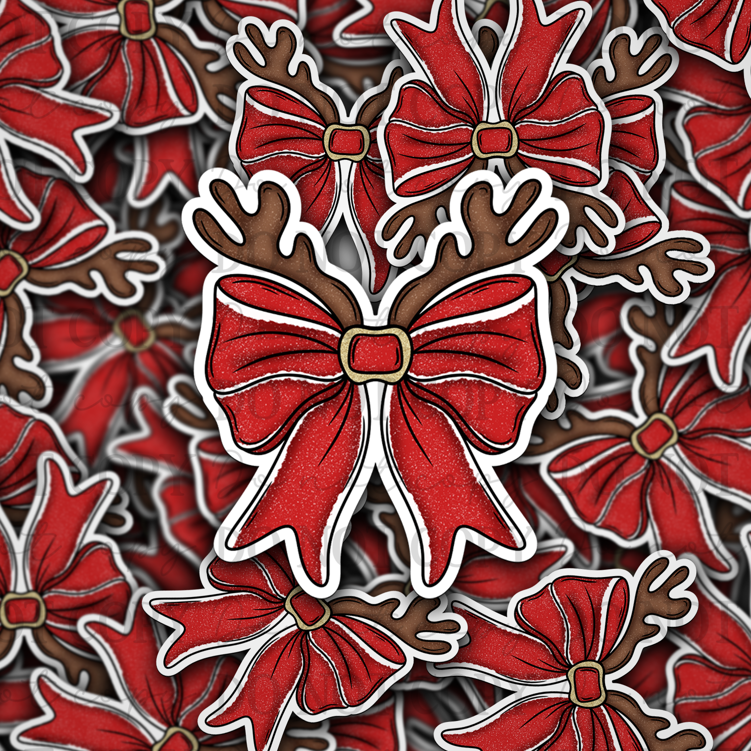 DC 2186 - Reindeer bow Die Cut Sticker – It's Transfer Time