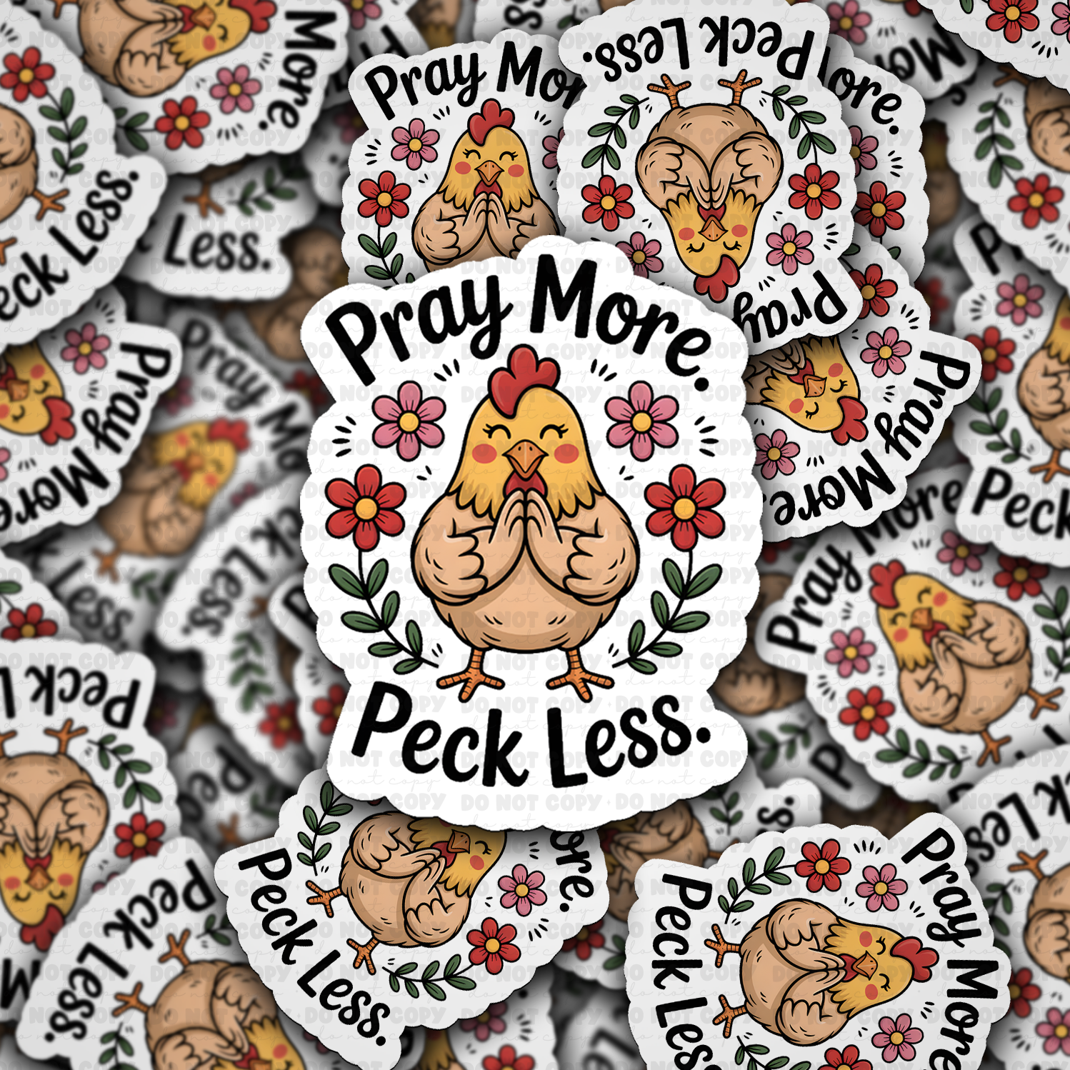 DS - 2445 Pray more peck less Die Cut Sticker – It's Transfer Time